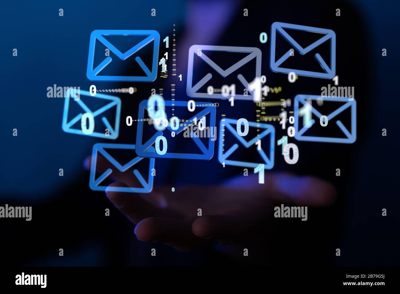 A Mail Communication Connection message to mailing Stock Photo - Alamy