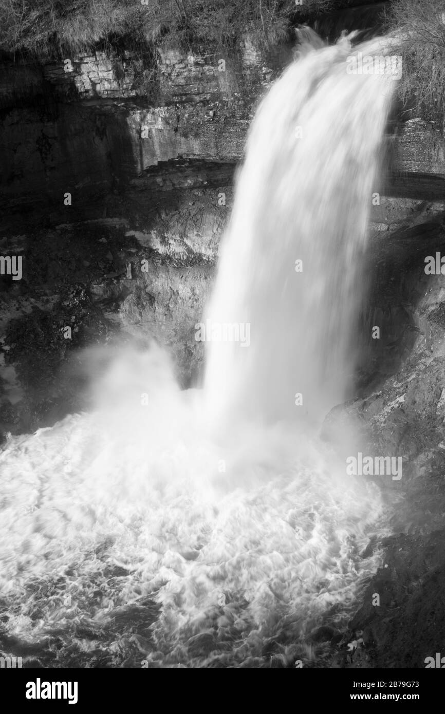 Morning Waterfall in Black and White Stock Photo - Alamy