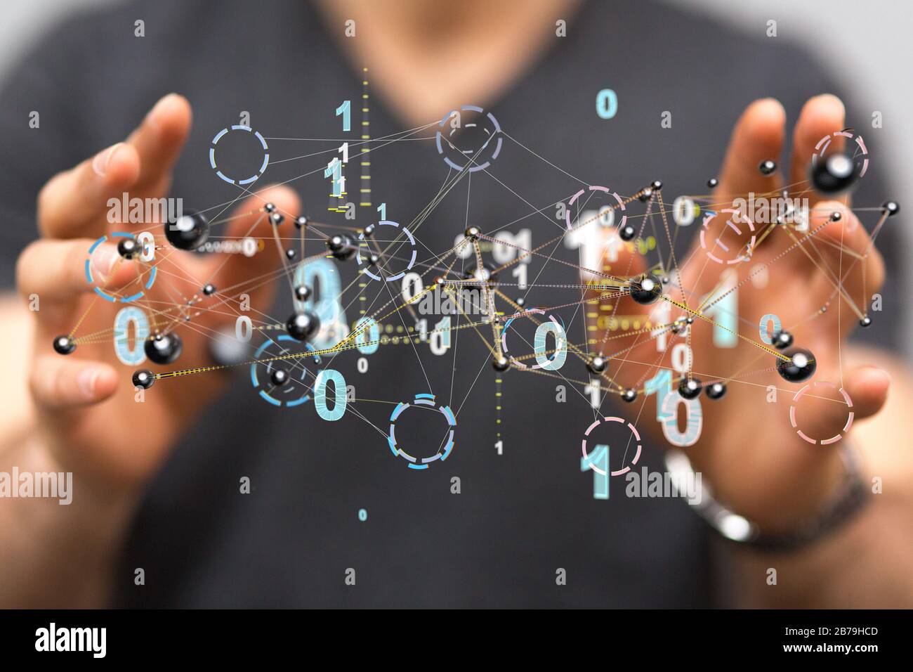 A connected symbols for digital, interactive and global communication ...