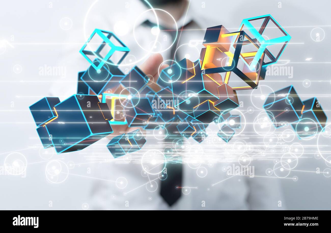 A Big data visualization. Network connection structure Stock Photo - Alamy