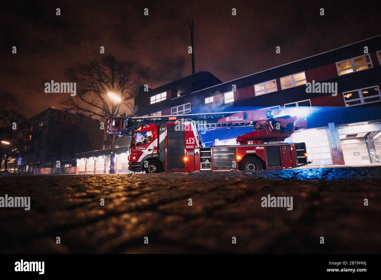 Fire Trucks Responding At Night