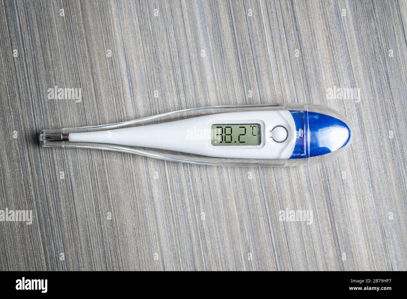 Thermometer reading a fever temperature during the 2020 Coronavirus ...