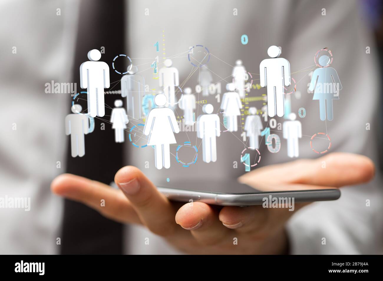 A business, people, communication, social network and technology ...