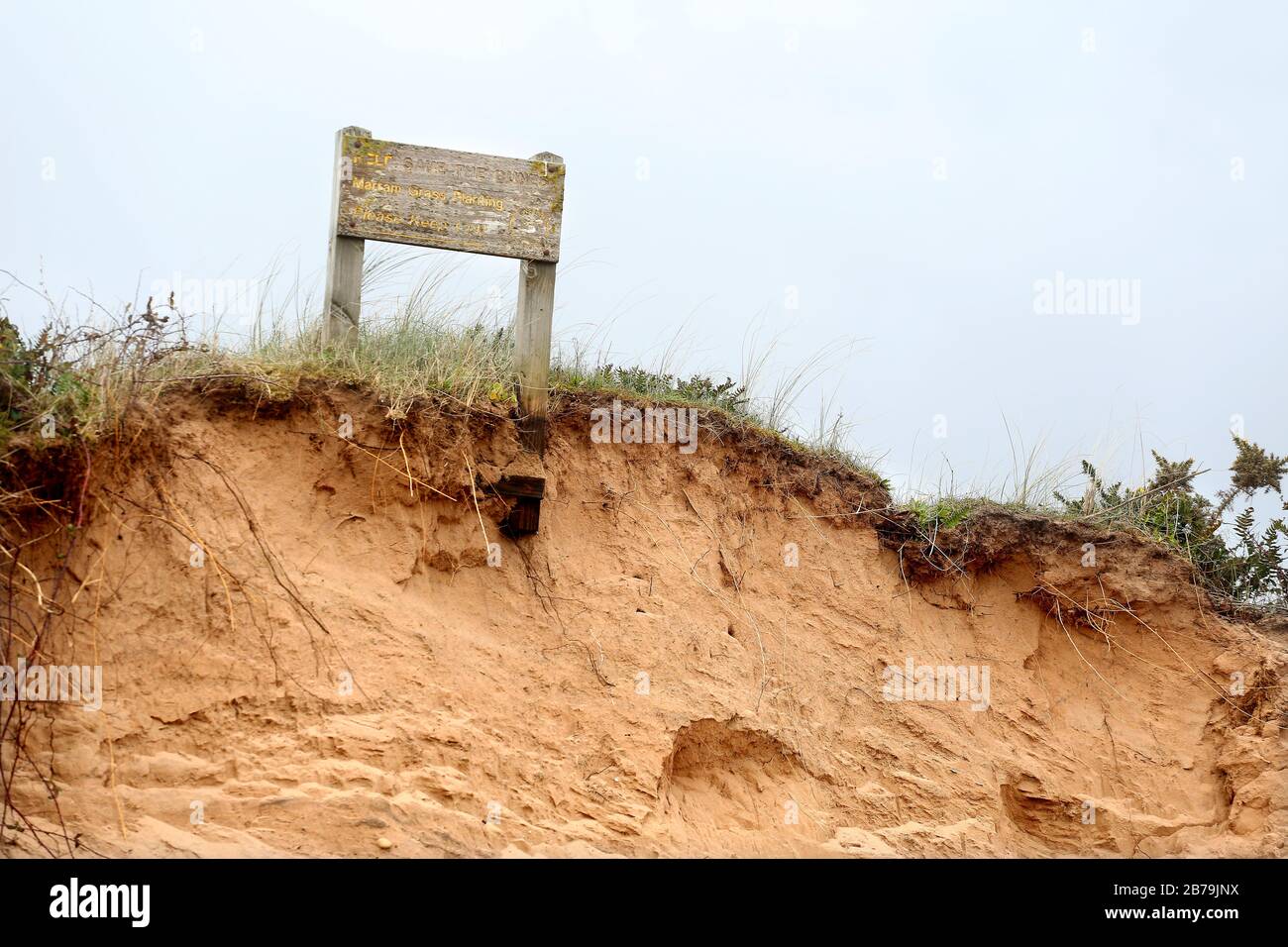 Coastal erosion caused by recent storms to the beach at Dawlish Warren ...