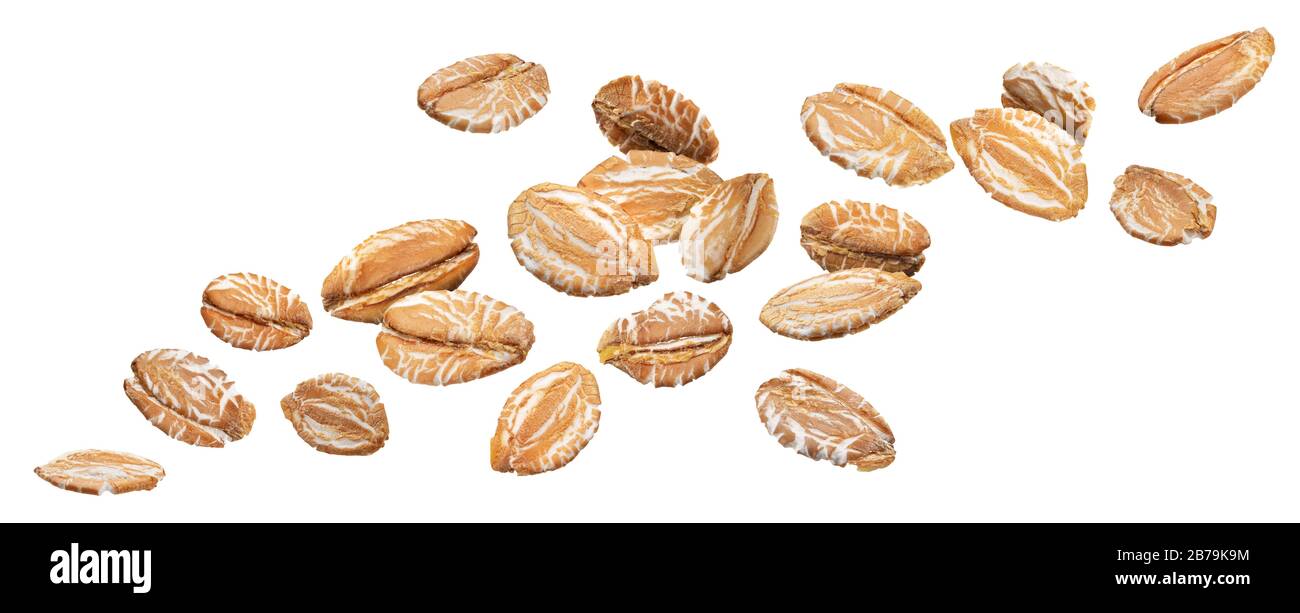 Rye flakes isolated on white background with clipping path Stock Photo ...