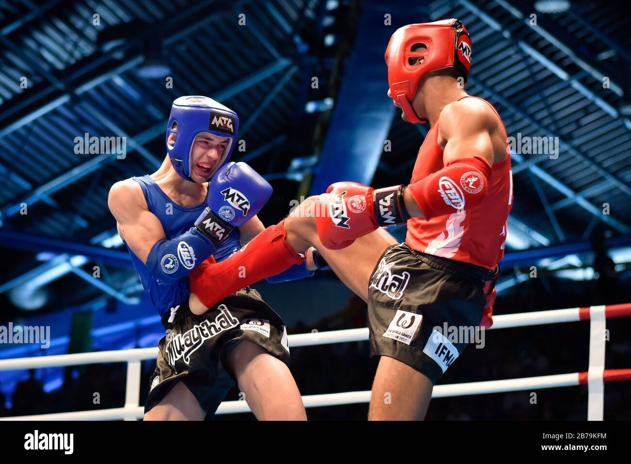 WROCLAW, POLAND - JULY 29, 2017: Muaythai fight during the The World ...