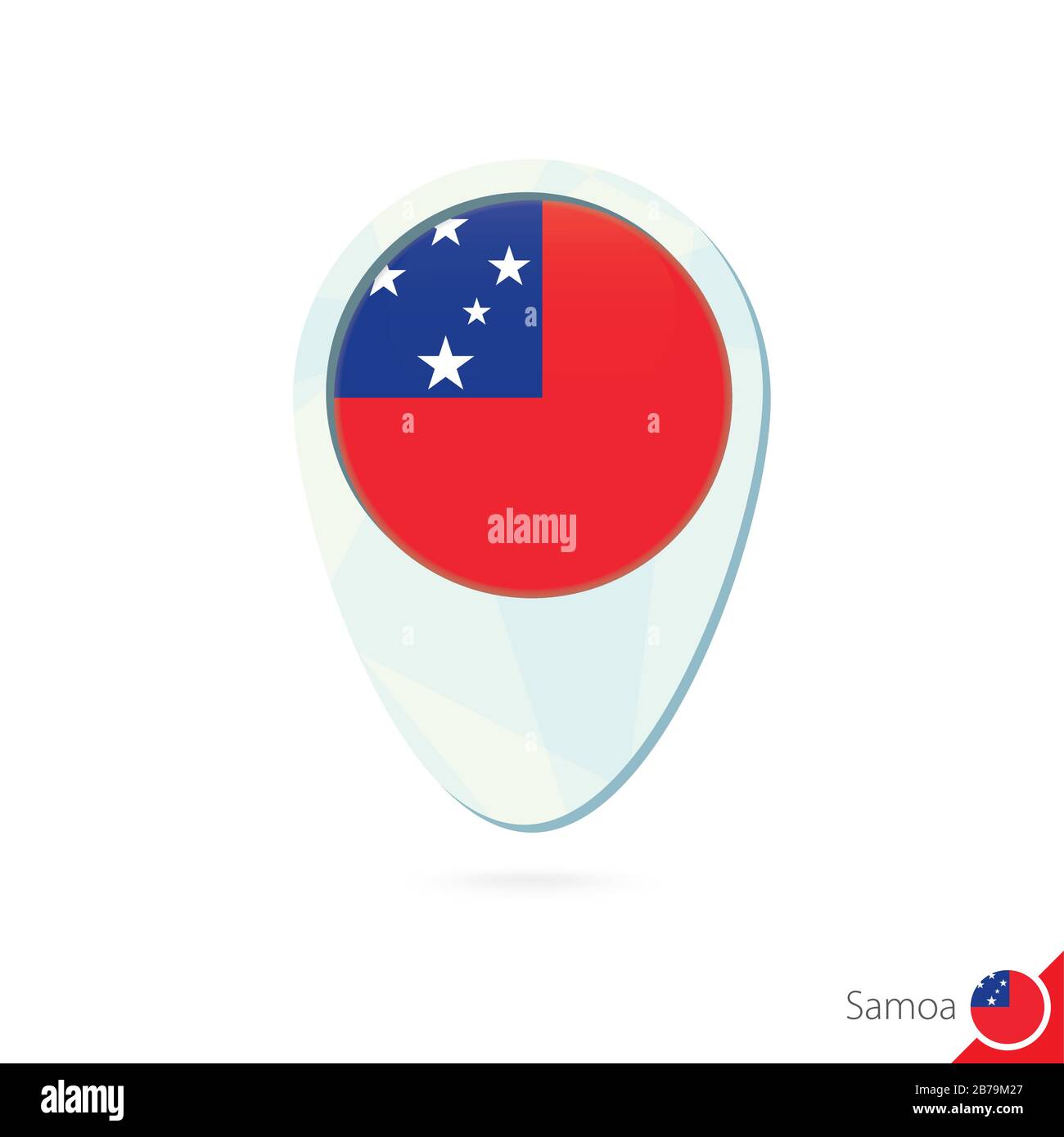 Samoa flag location map pin icon on white background. Vector Illustration Stock Vector Image ...