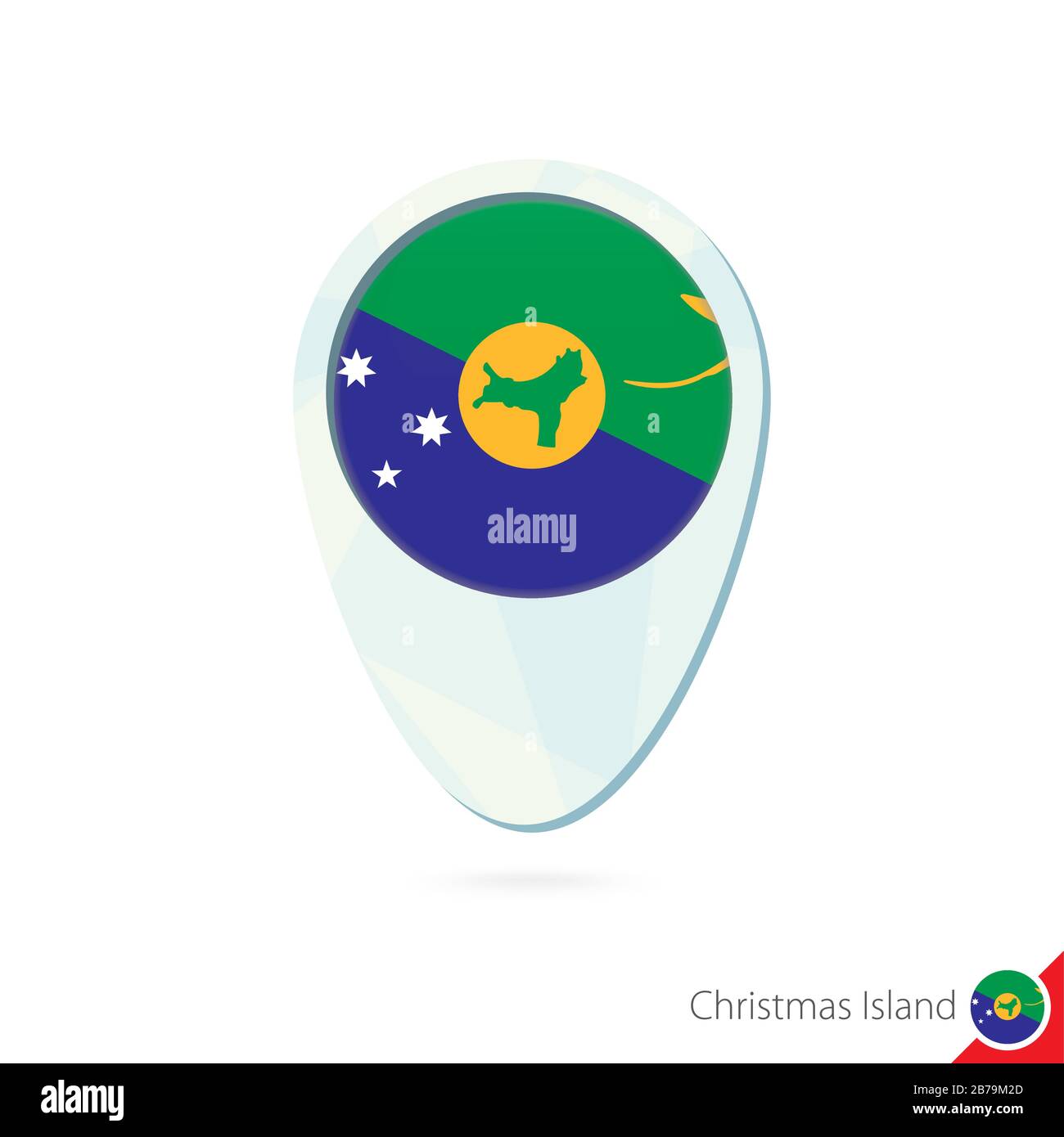 Christmas Island flag location map pin icon on white background. Vector ...