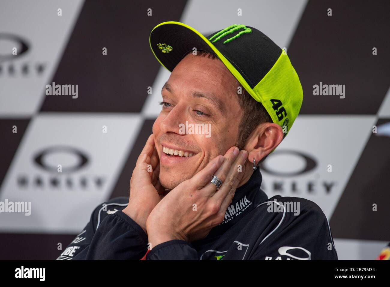 italian motogp rider , number 46 valentino rossi , of the yamaha ...