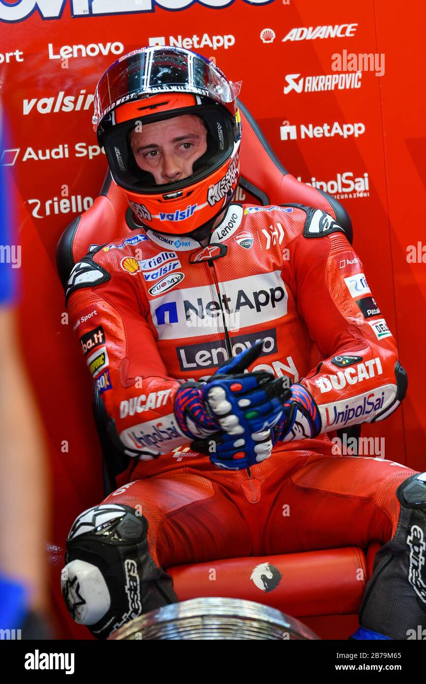 italian motogp rider , number 4 , andrea dovizioso , of the ducati team ...
