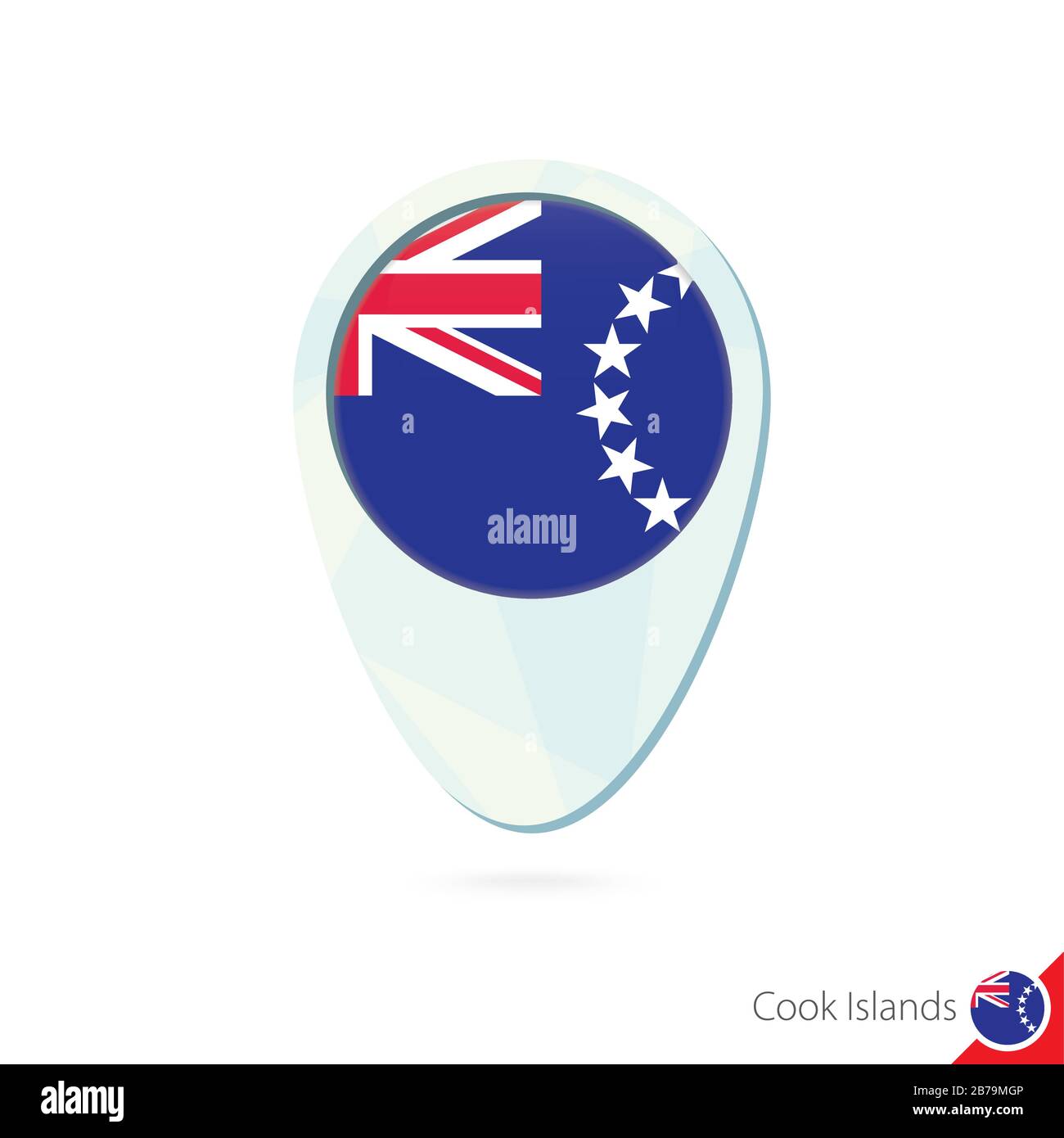 Cook Islands flag location map pin icon on white background. Vector Illustration Stock Vector ...