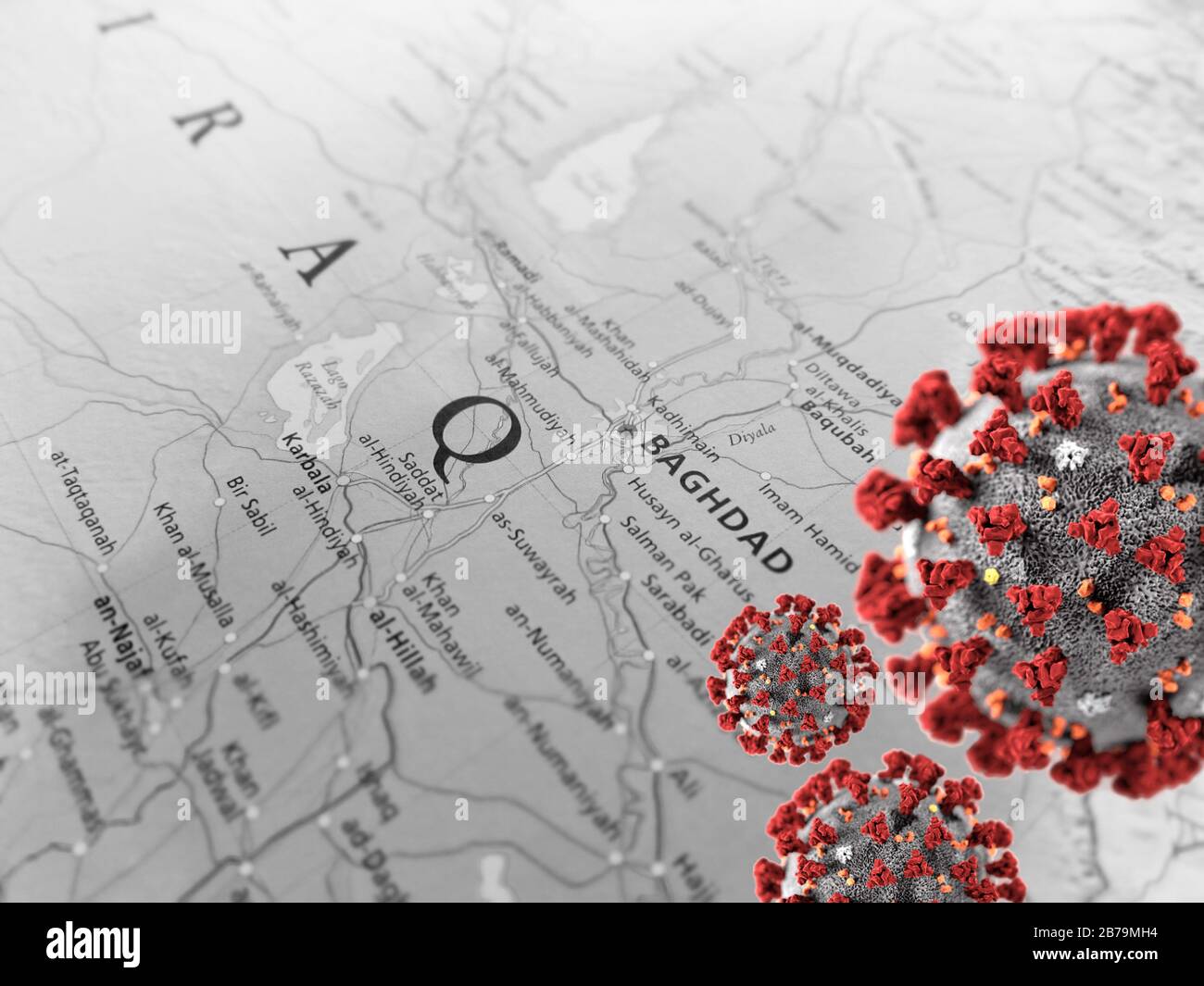 Epidemic conditions over Iraq area Stock Photo - Alamy