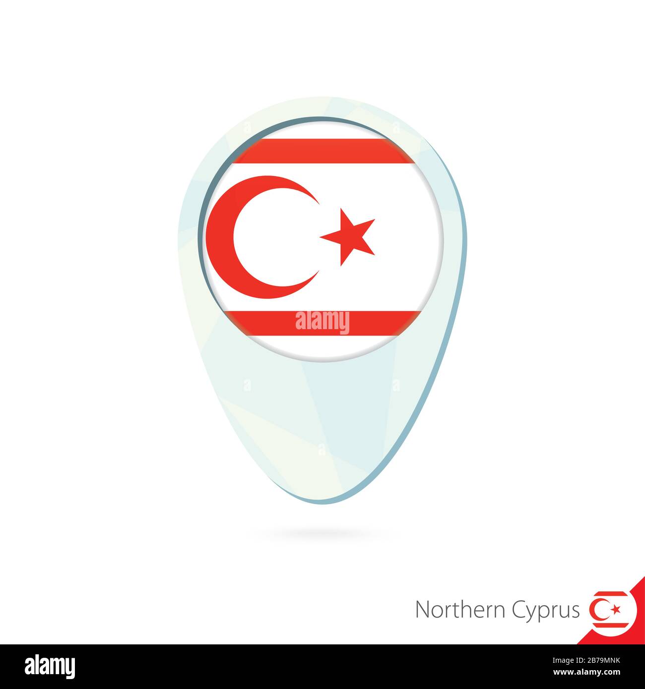 Northern Cyprus flag location map pin icon on white background. Vector ...