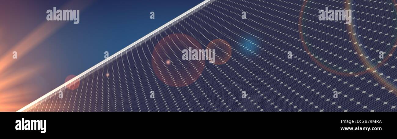 A photovoltaic renewable background solar panel 3d Stock Photo - Alamy