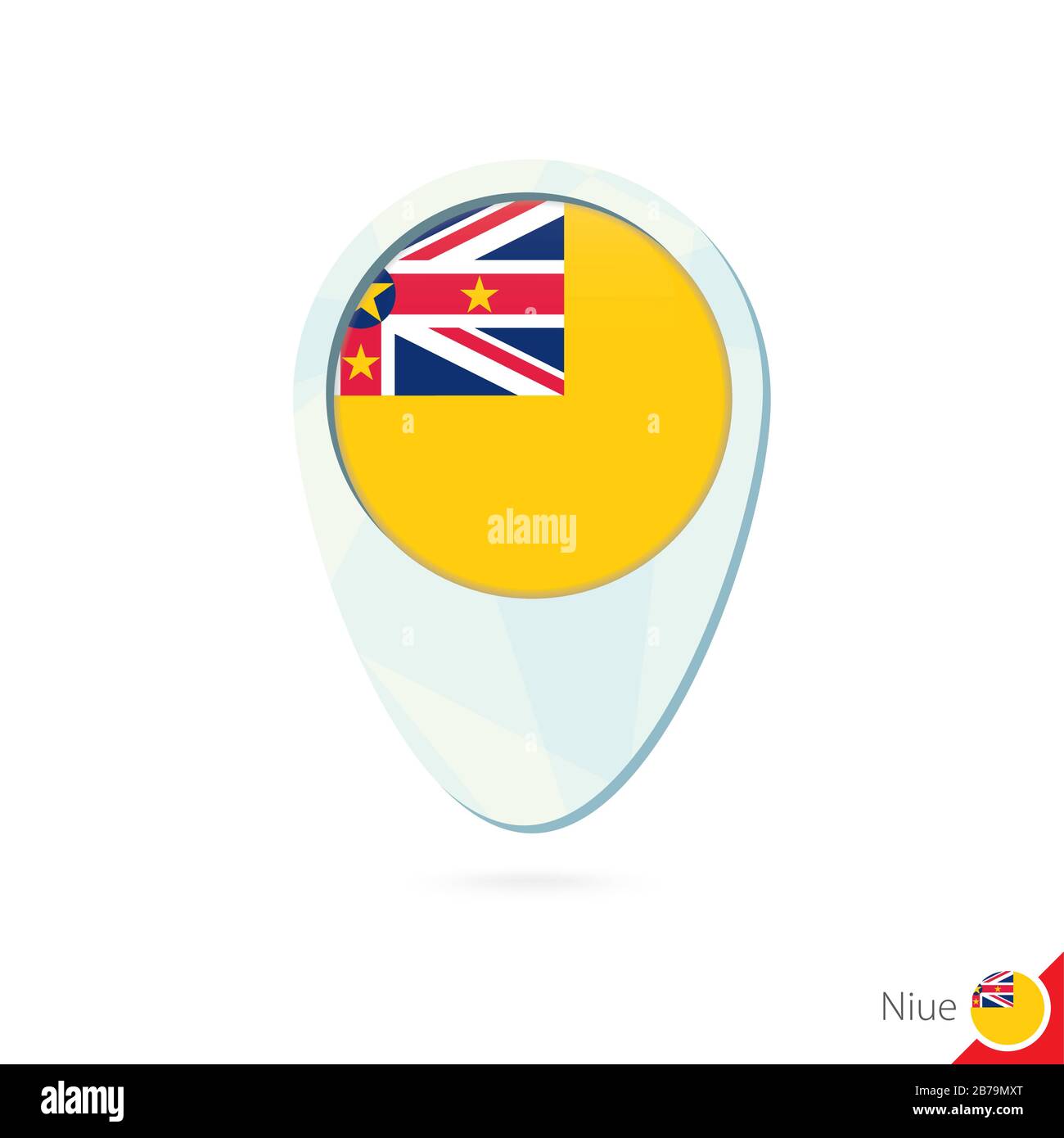Niue flag location map pin icon on white background. Vector Illustration Stock Vector Image ...