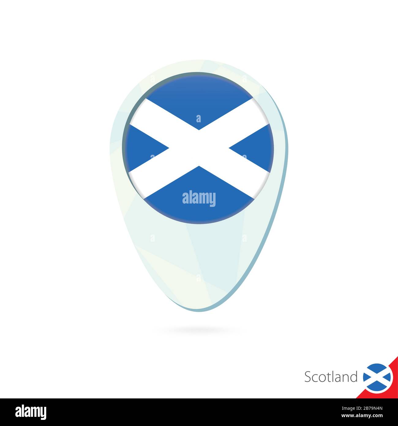 Scotland flag location map pin icon on white background. Vector ...