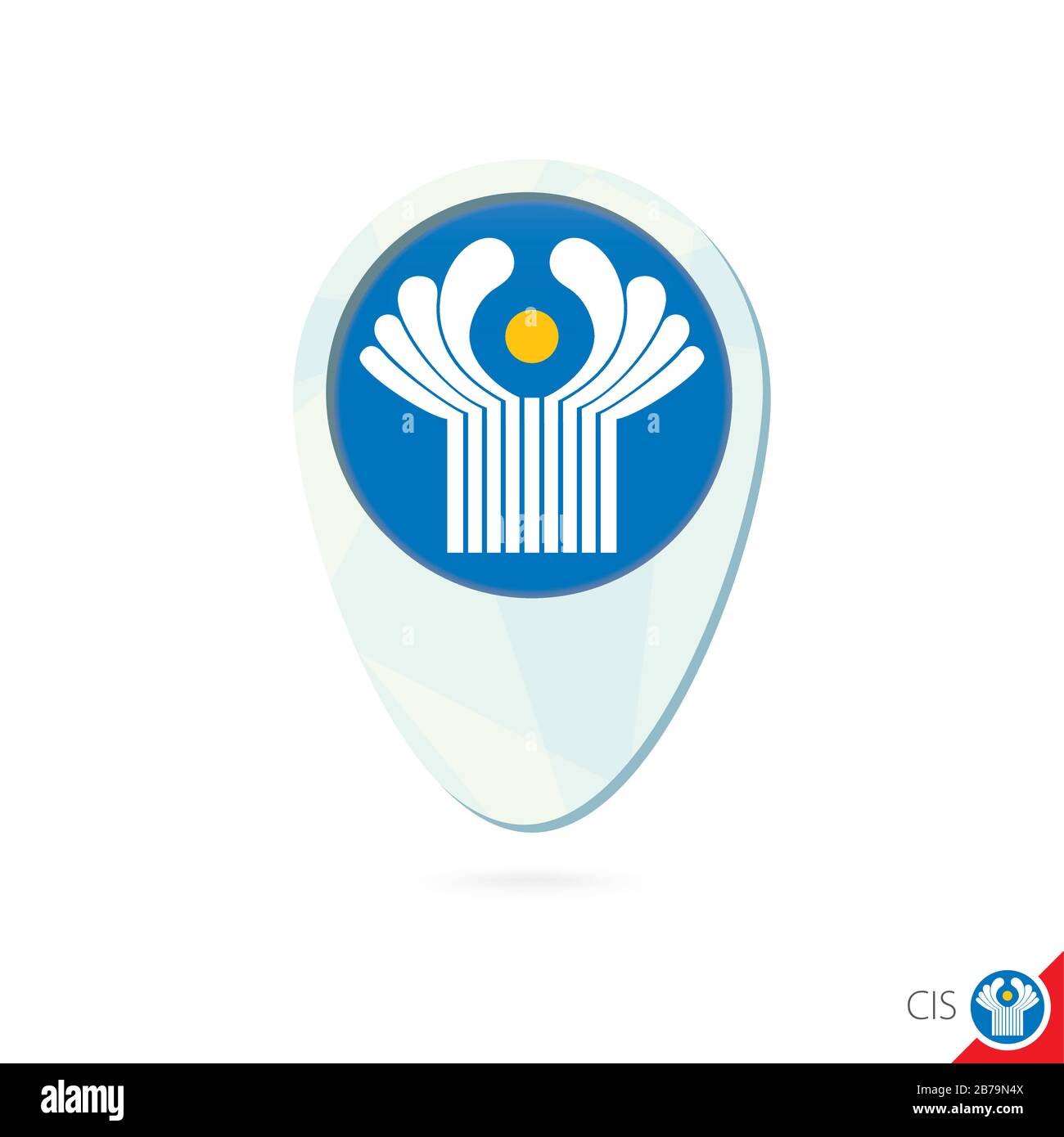 CIS flag location map pin icon on white background. Vector Illustration ...