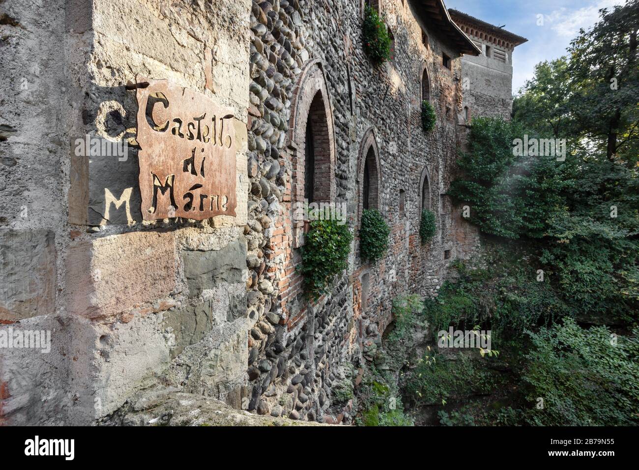 Medieval Castle of Marne. Bergamo (ITALY) - October 25, 2019 Stock ...