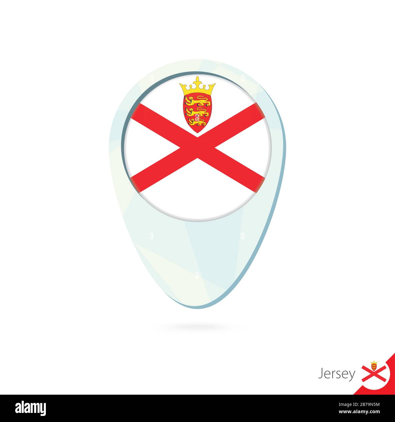 Jersey flag location map pin icon on white background. Vector ...