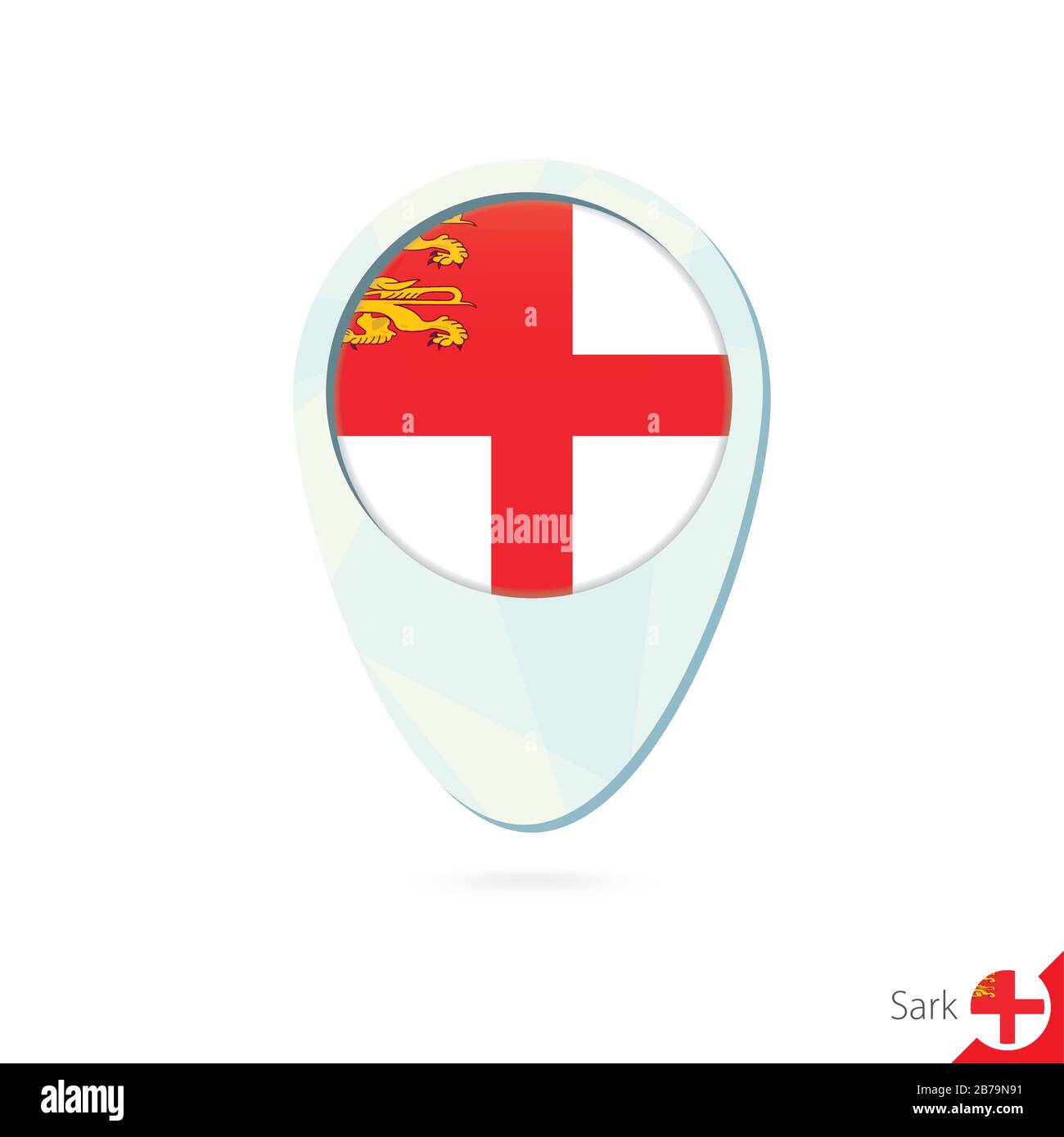 Sark flag location map pin icon on white background. Vector ...