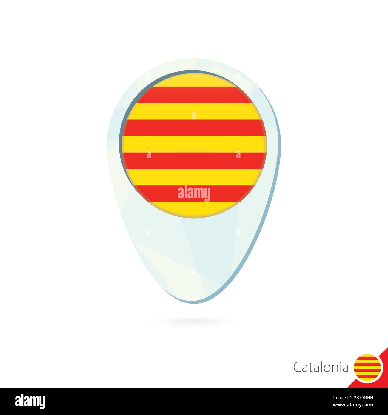 Catalonia flag location map pin icon on white background. Vector Illustration Stock Vector Image ...