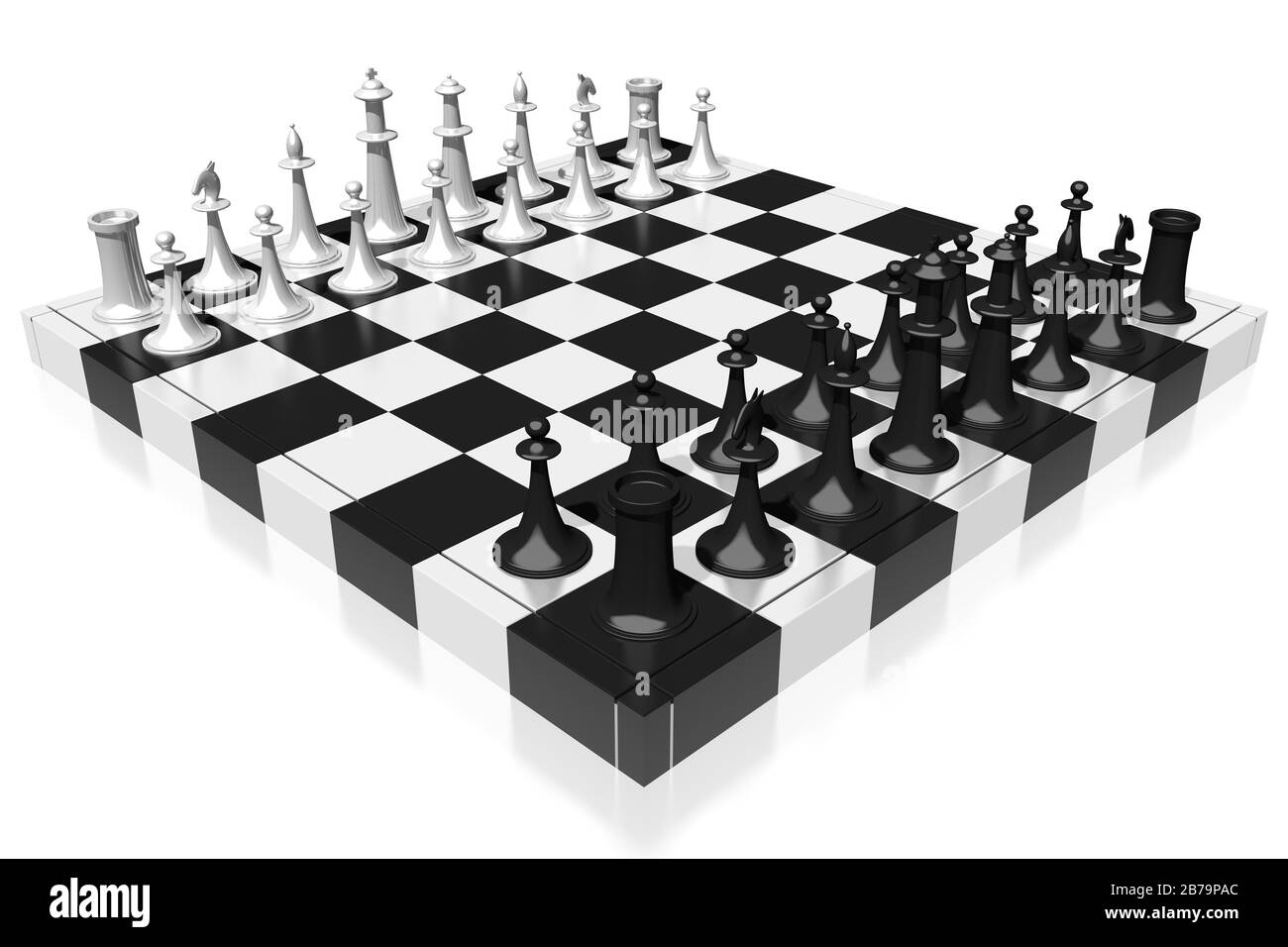 3D chess set illustration - isolated on white background Stock Photo ...