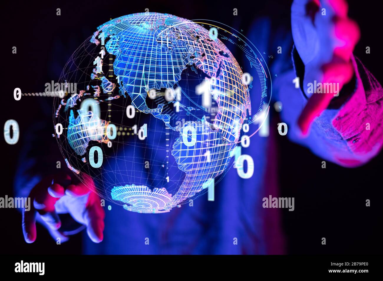 A World map point, line, composition, representing the global Stock ...