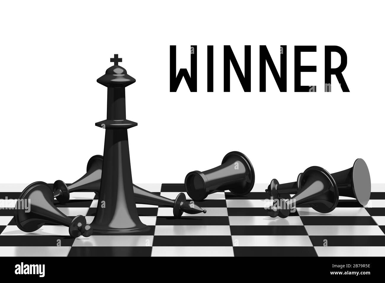 3D chess illustration - winner concept Stock Photo - Alamy