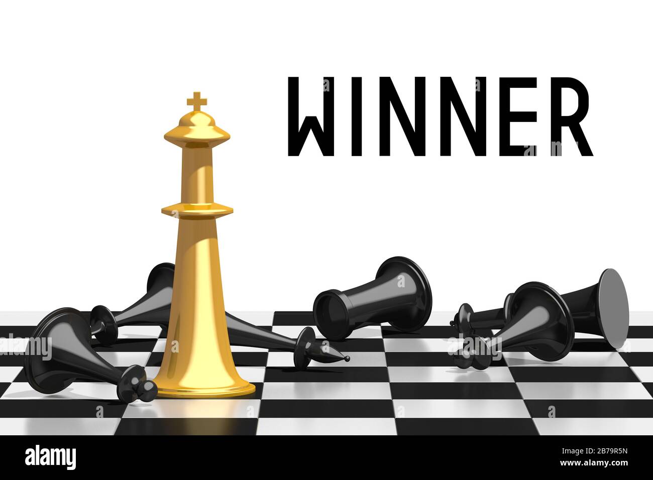 3D chess illustration - winner concept Stock Photo - Alamy