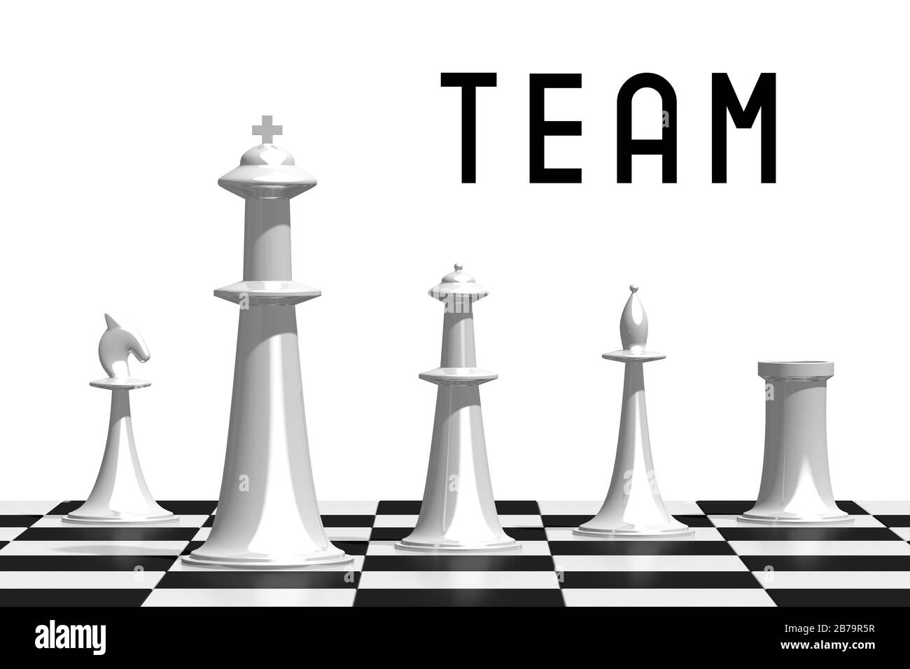 3D chess illustration - team concept Stock Photo - Alamy