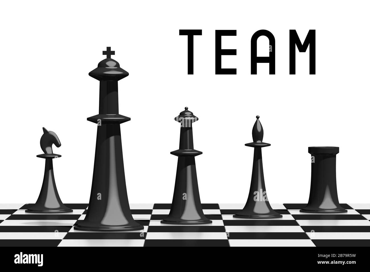 3D chess illustration - team concept Stock Photo - Alamy