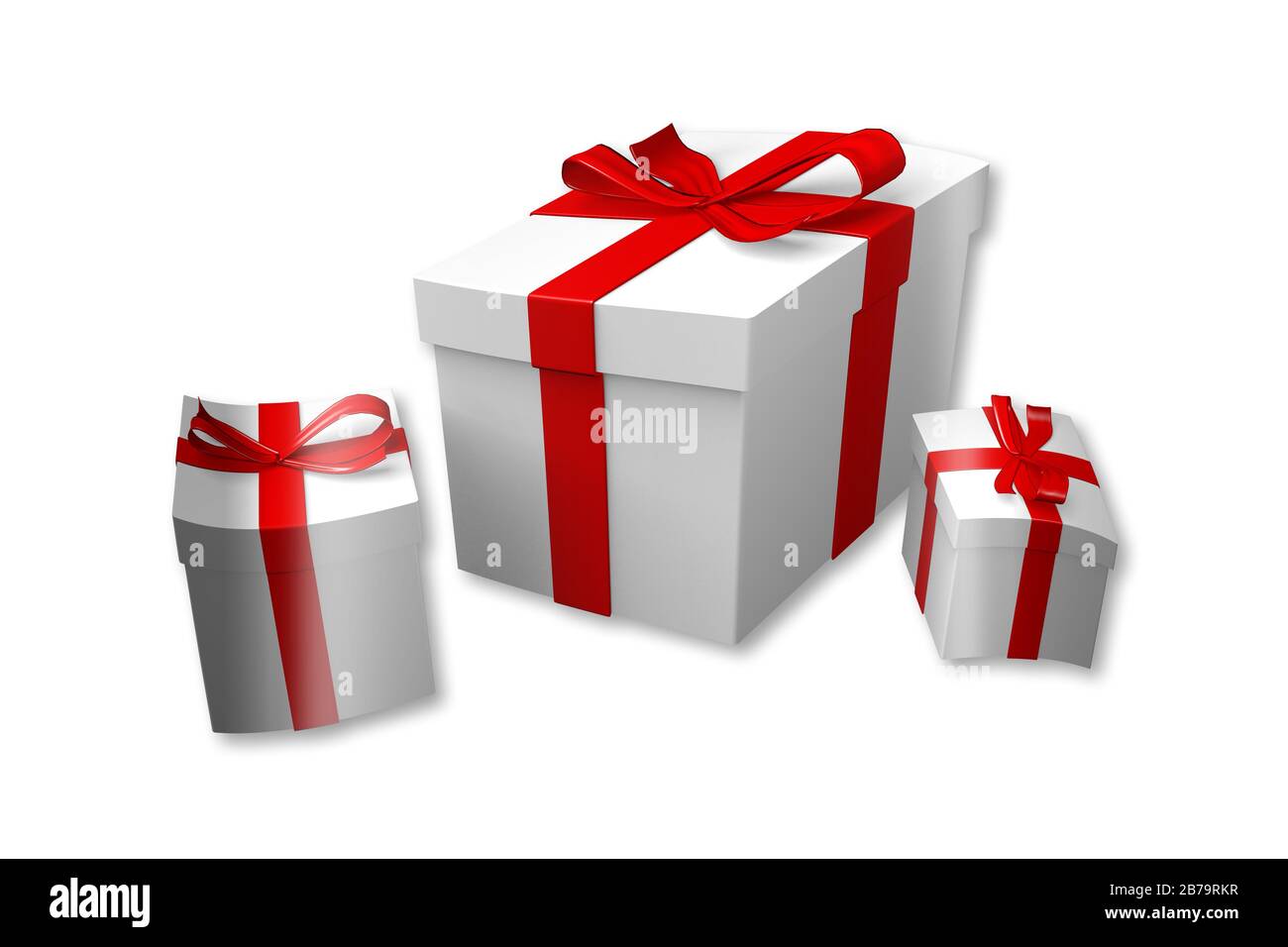 3D Christmas illustration with gif-boxes Stock Photo - Alamy