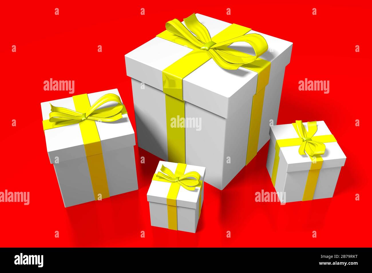 3D Christmas illustration with gif-boxes Stock Photo - Alamy