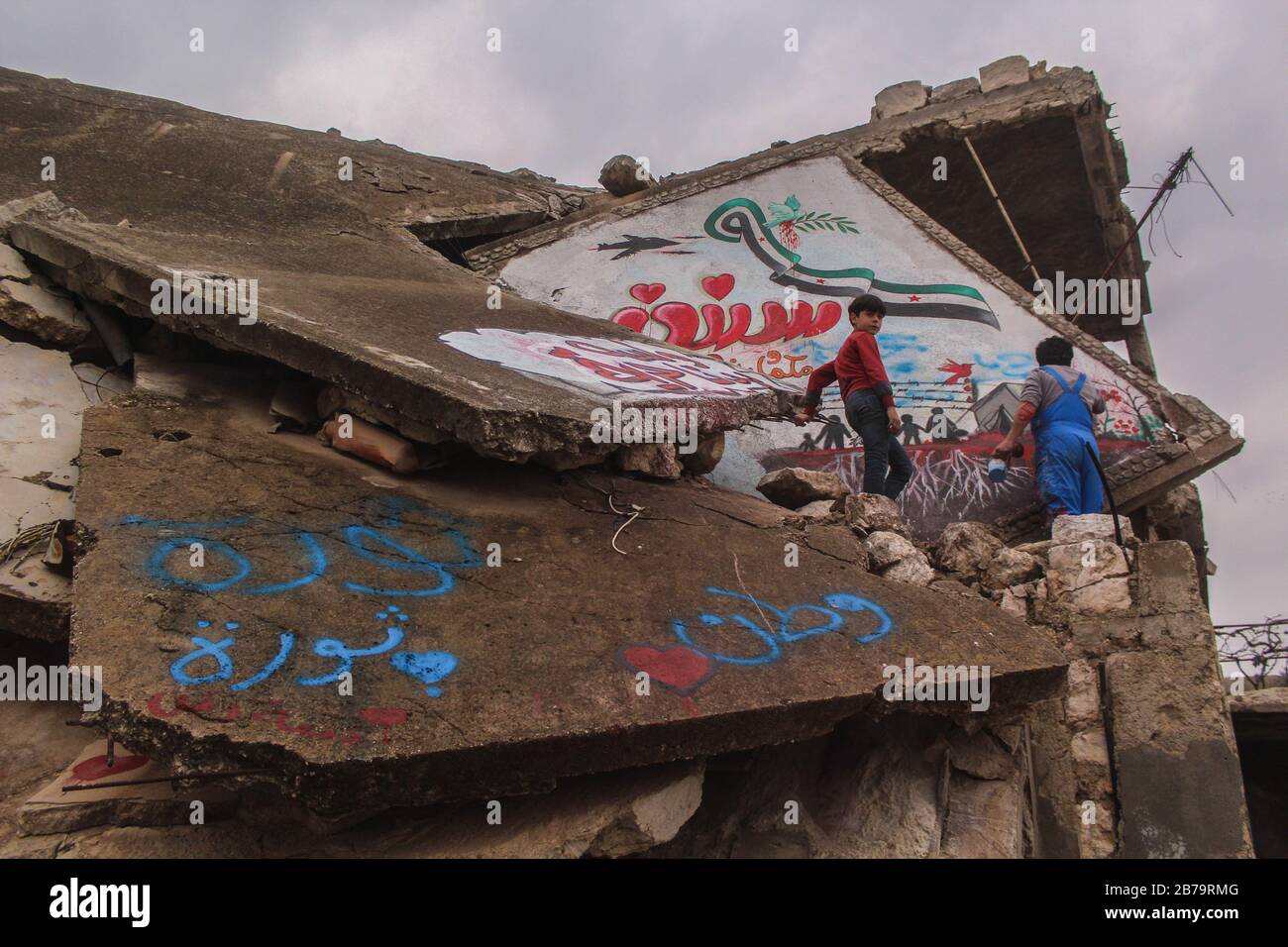 March 15, 2020: The captured photos show graffiti painter Aziz Al-Asmar ...