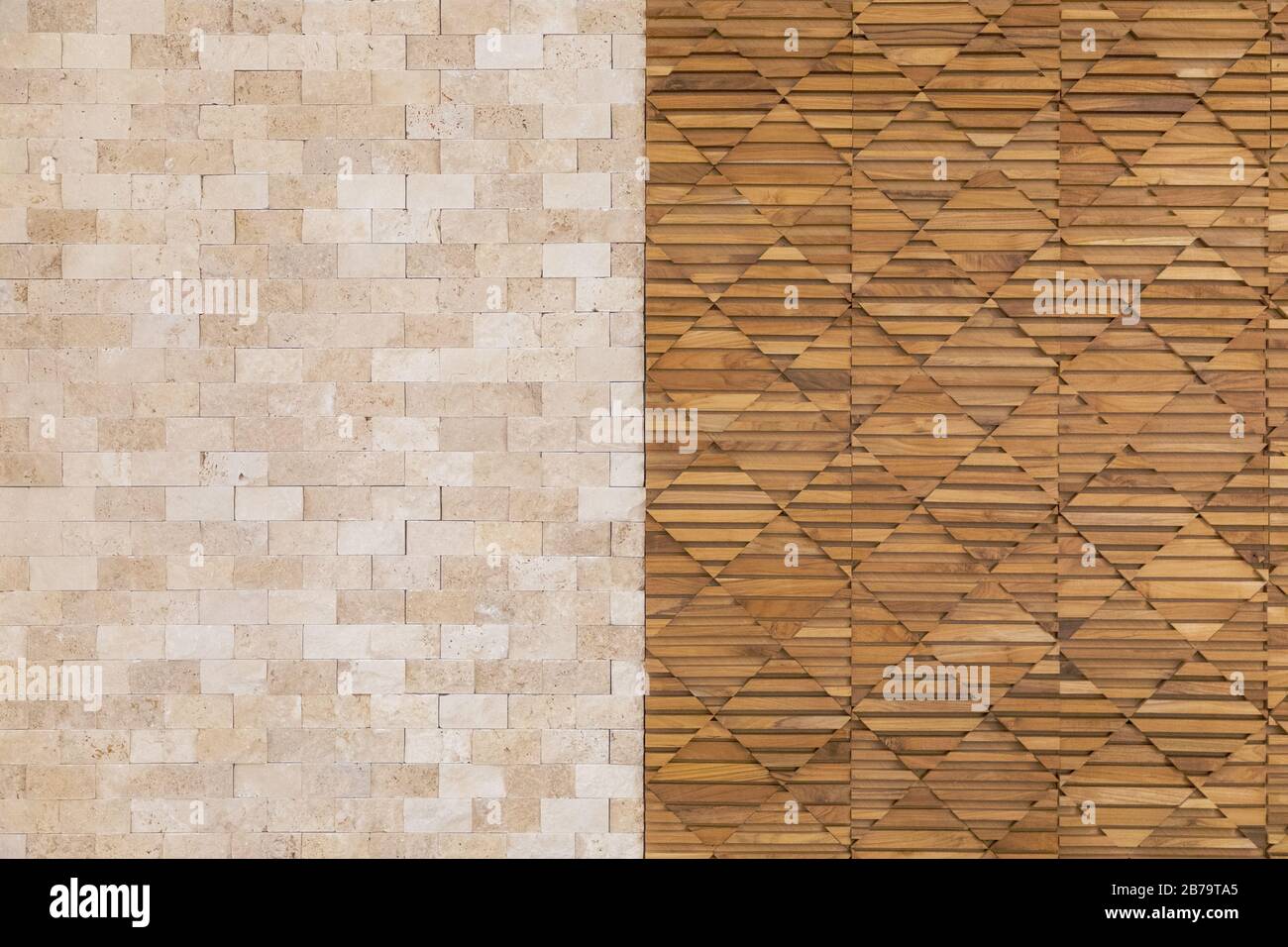 House interior with a brown and white wall with interesting textures ...