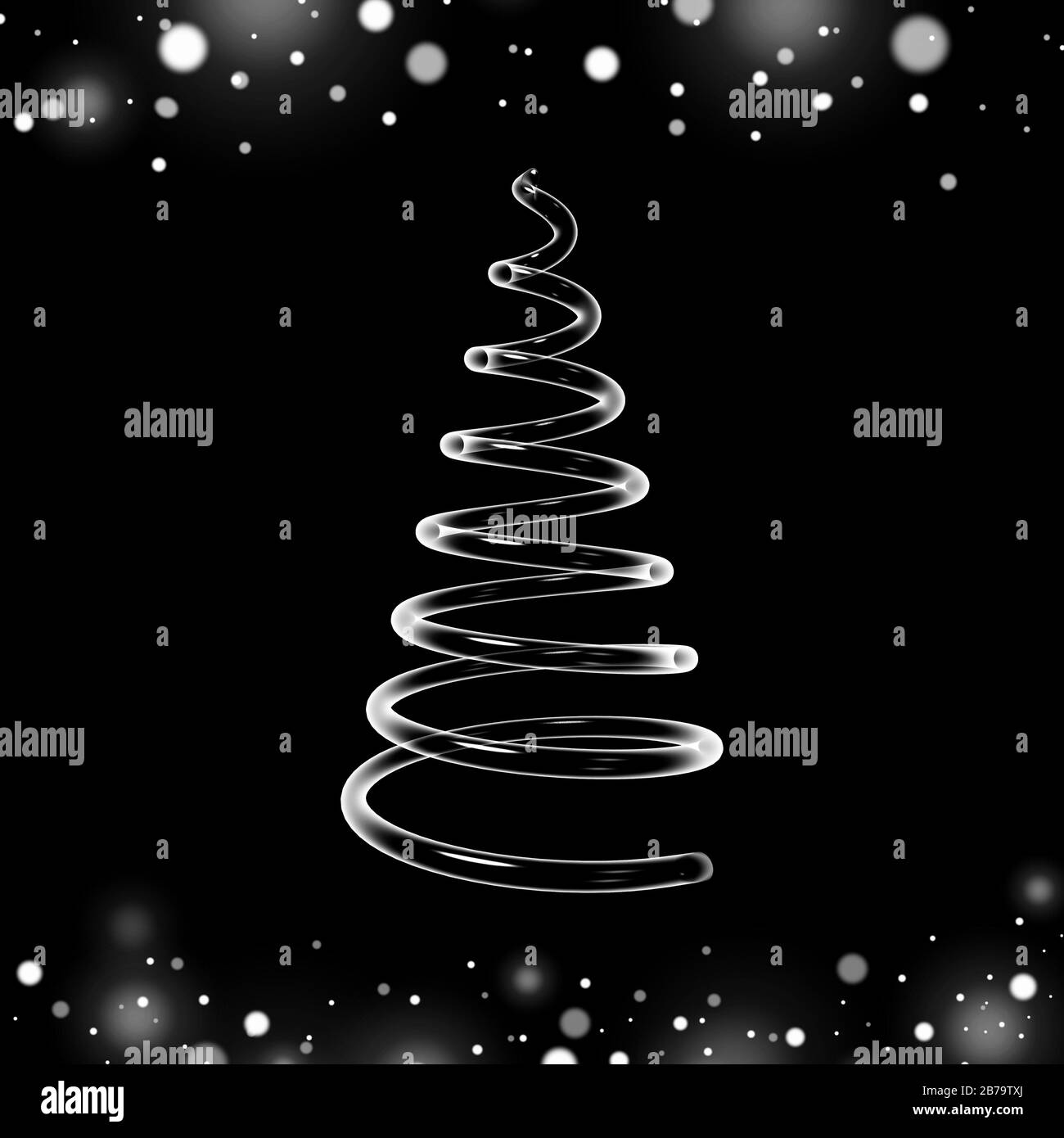 Christmas tree traditional composition Black and White Stock Photos ...