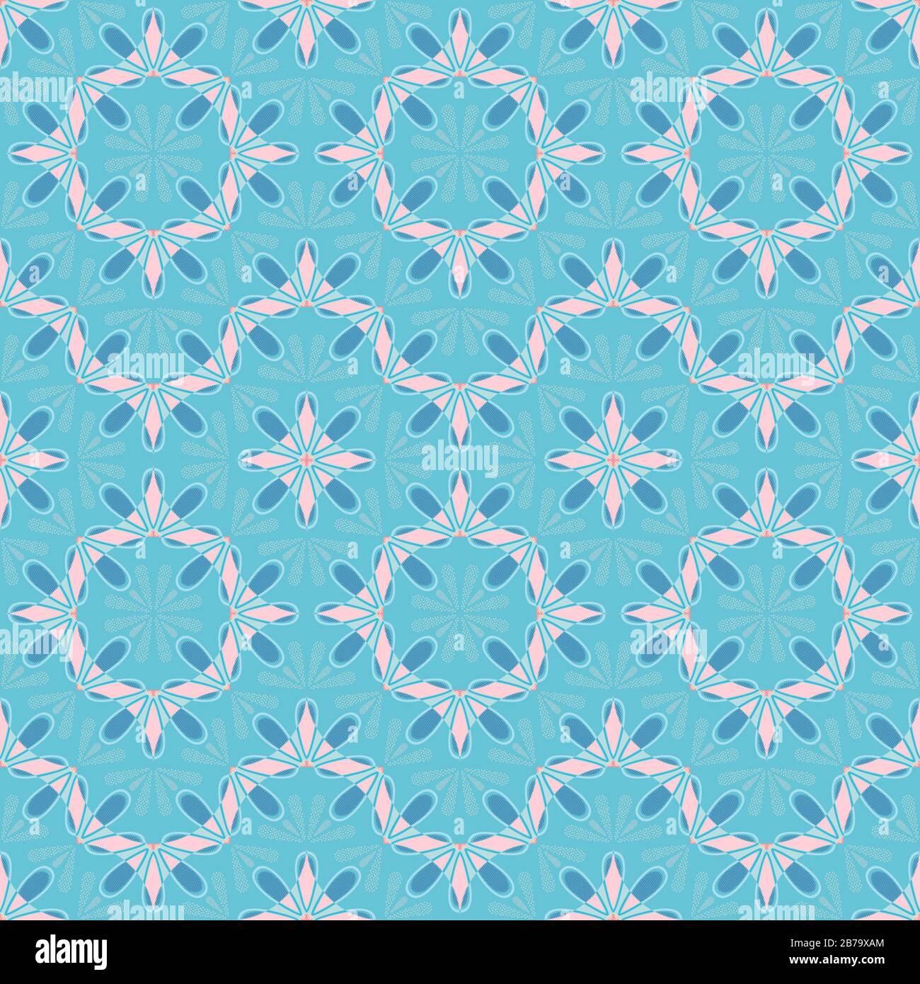 Geometric flower petals seamless vector tile design in delicate trendy ...
