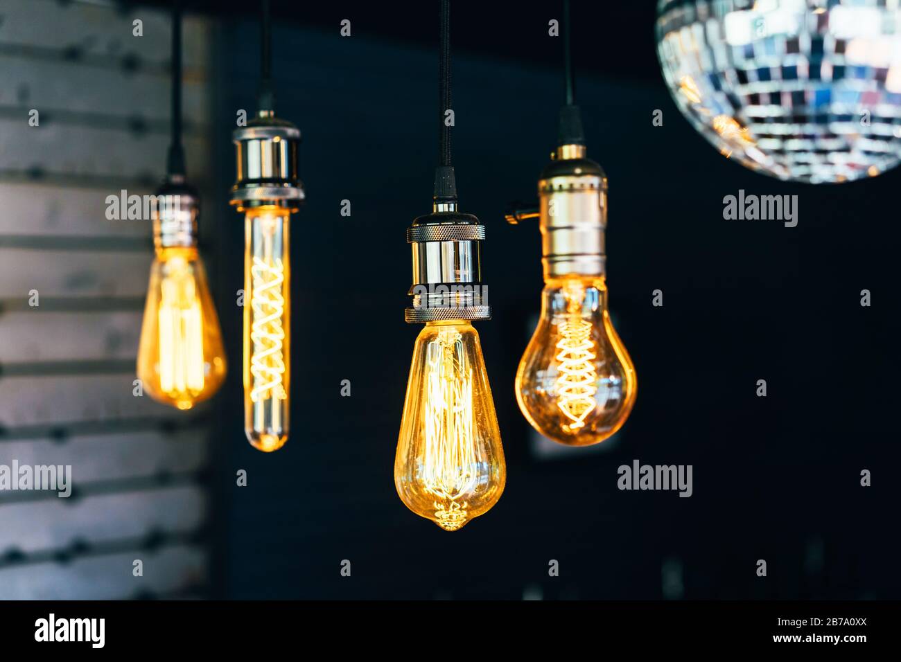 light bulbs interior Stock Photo - Alamy