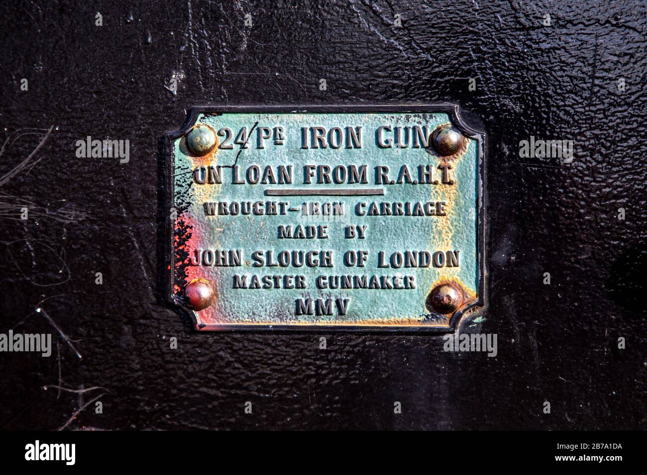 24pr iron cannon made by master gunmaker John Slough of London in a two ...