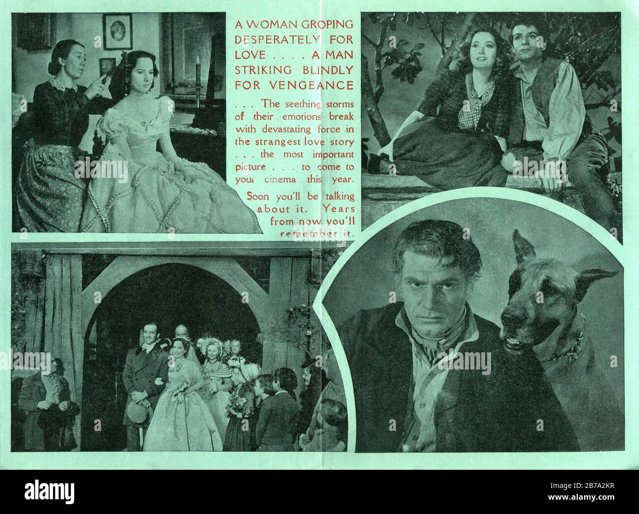 MERLE OBERON as Cathy and LAURENCE OLIVIER as Heathcliff in WUTHERING HEIGHTS 1939 director ...