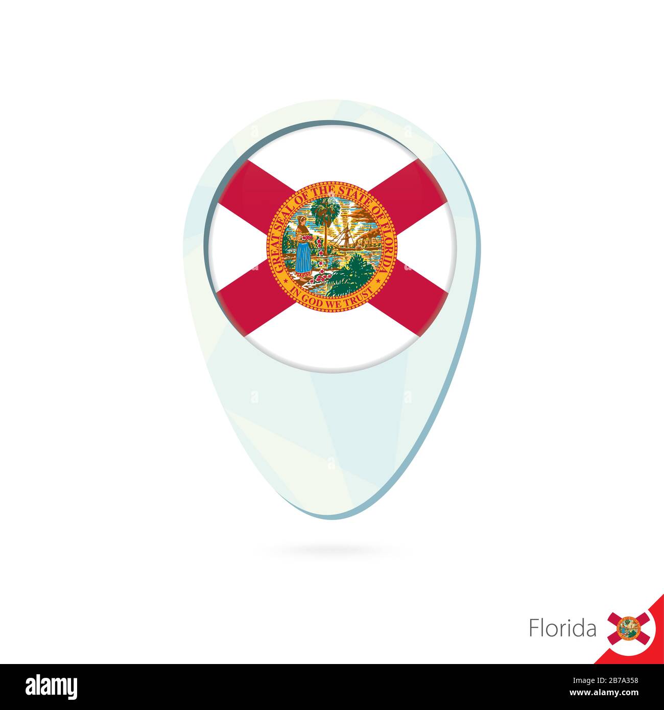 USA State Florida flag location map pin icon on white background. Vector Illustration Stock ...
