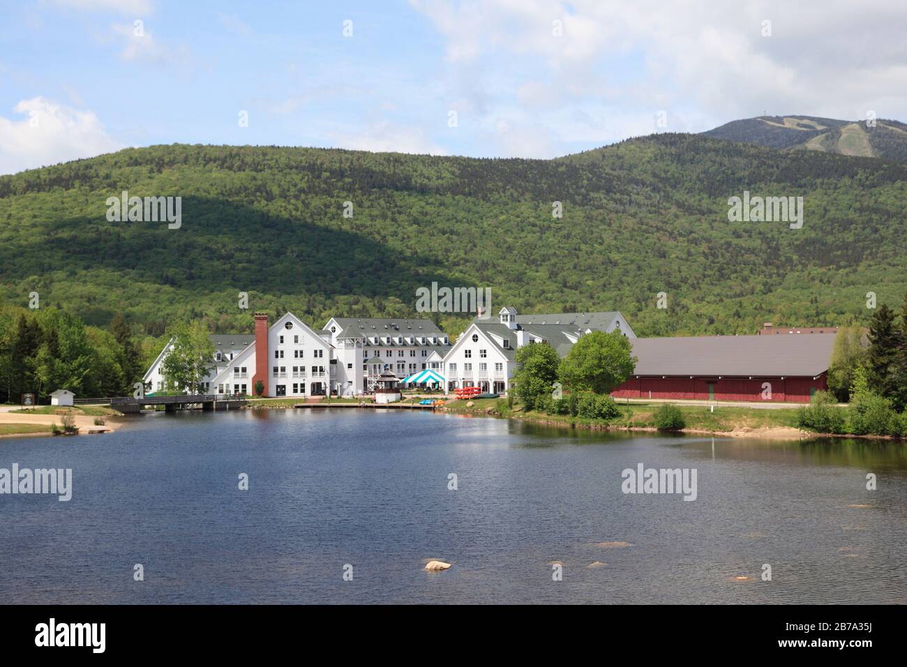 Waterville Valley, Town Square, Corcoran Pond, Mt. Tecumseh, White ...