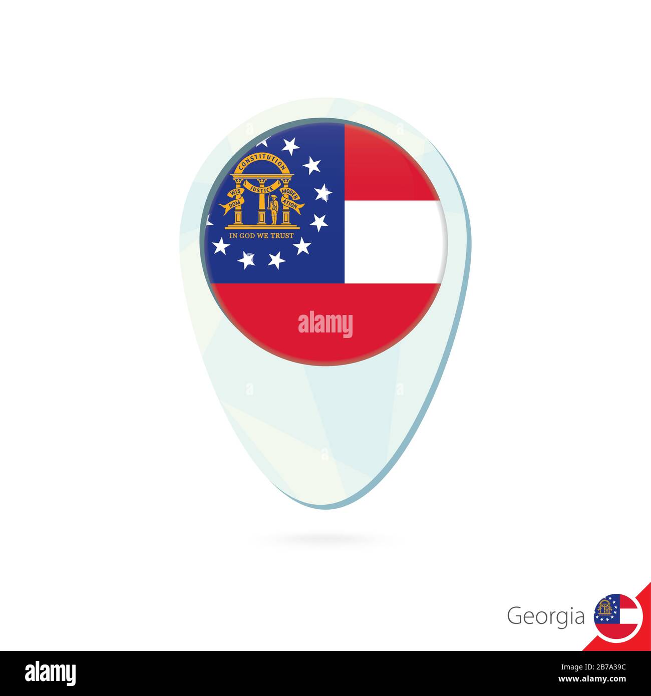 USA State Georgia flag location map pin icon on white background ...