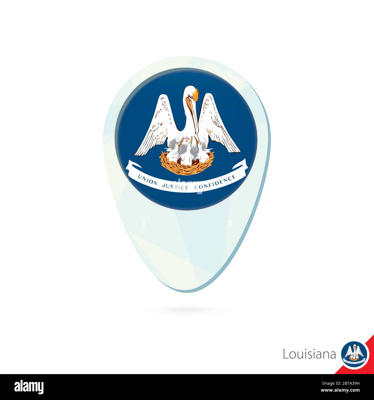 USA State Louisiana flag location map pin icon on white background ...