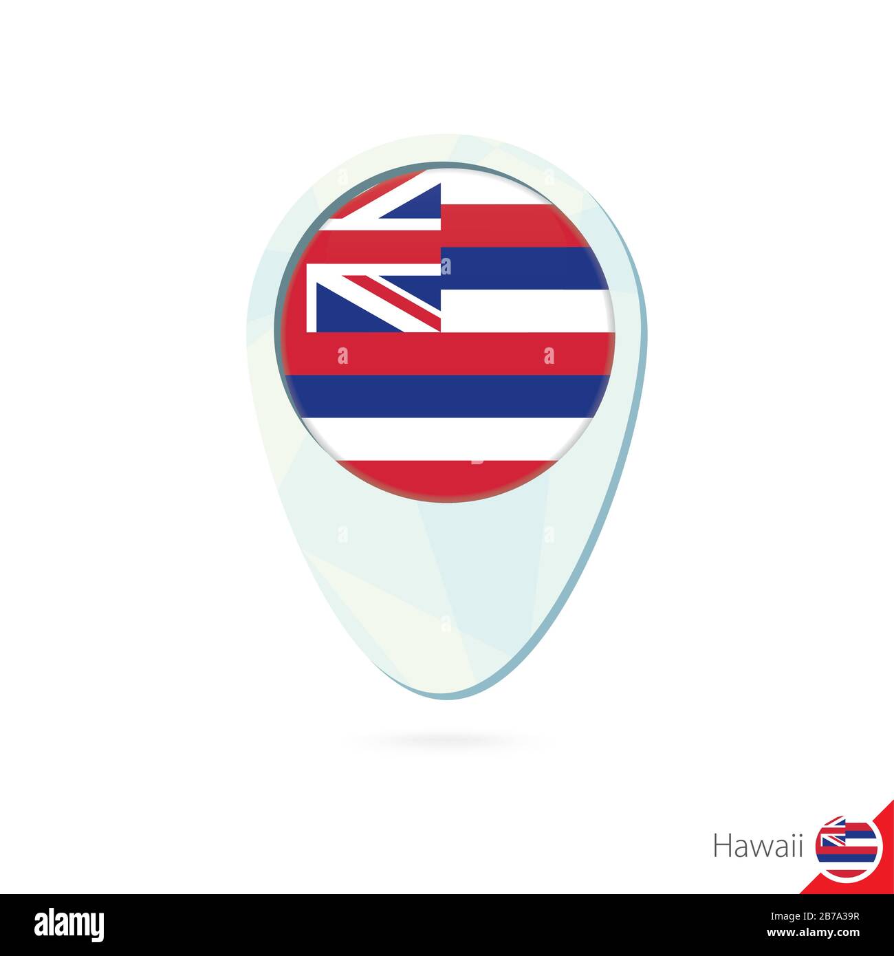 USA State Hawaii flag location map pin icon on white background. Vector ...