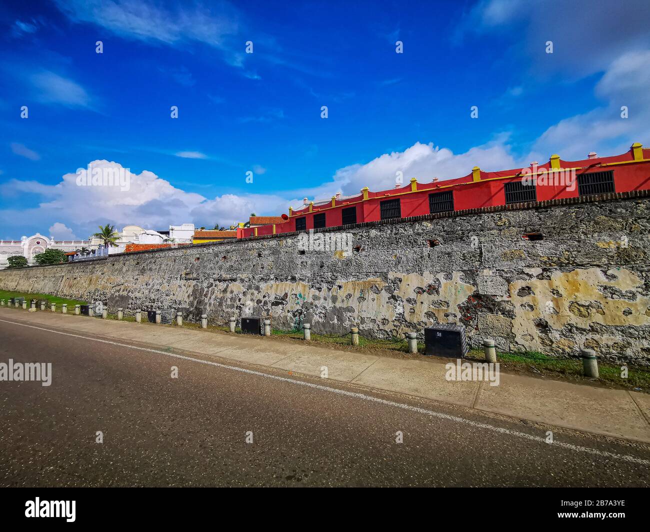 fort buildings in touristic town of Cartagena - Colombia Stock Photo ...