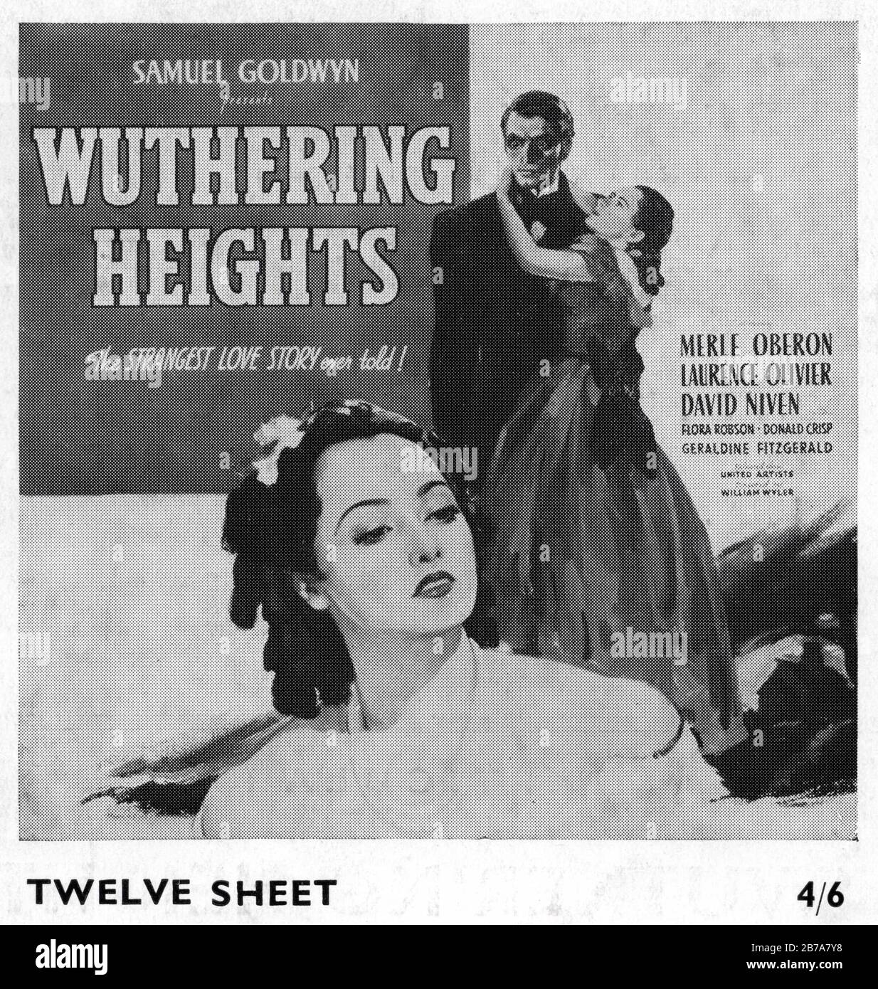 MERLE OBERON as Cathy LAURENCE OLIVIER as Heathcliff and GERALDINE FITZGERALD as Isabella in ...
