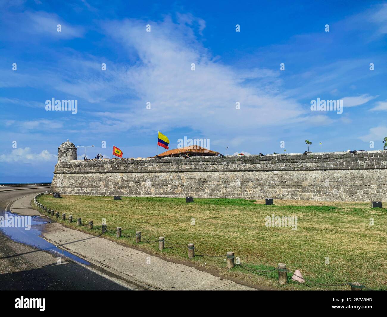 fort buildings in touristic town of Cartagena - Colombia Stock Photo ...