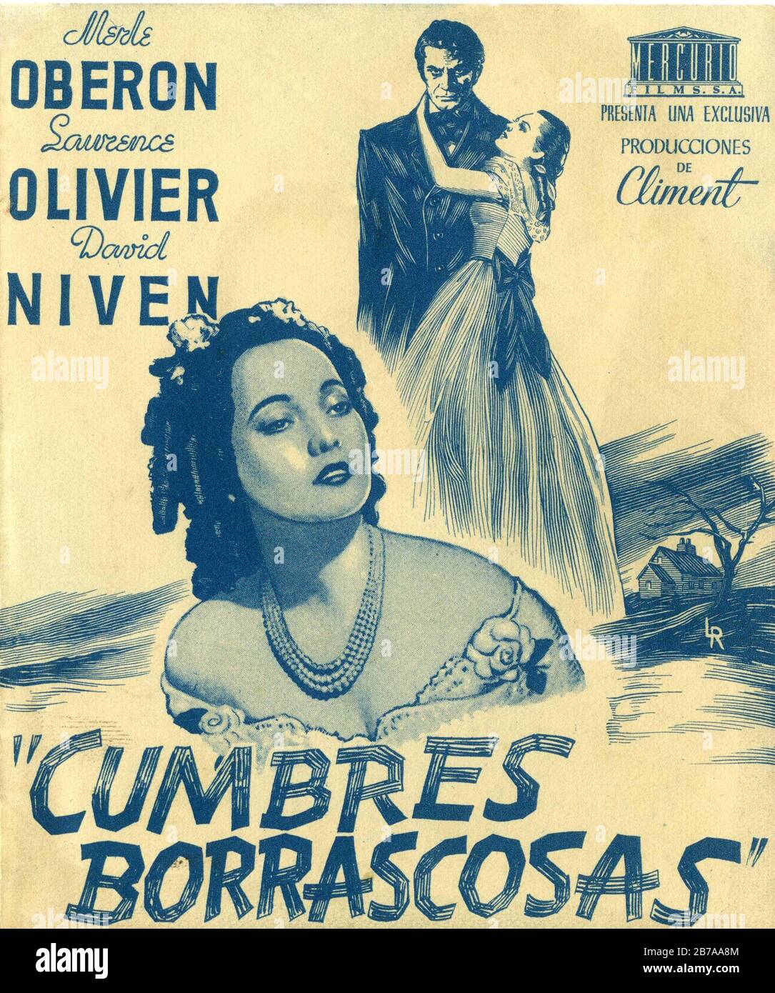 MERLE OBERON as Cathy LAURENCE OLIVIER as Heathcliff and GERALDINE FITZGERALD as Isabella in ...