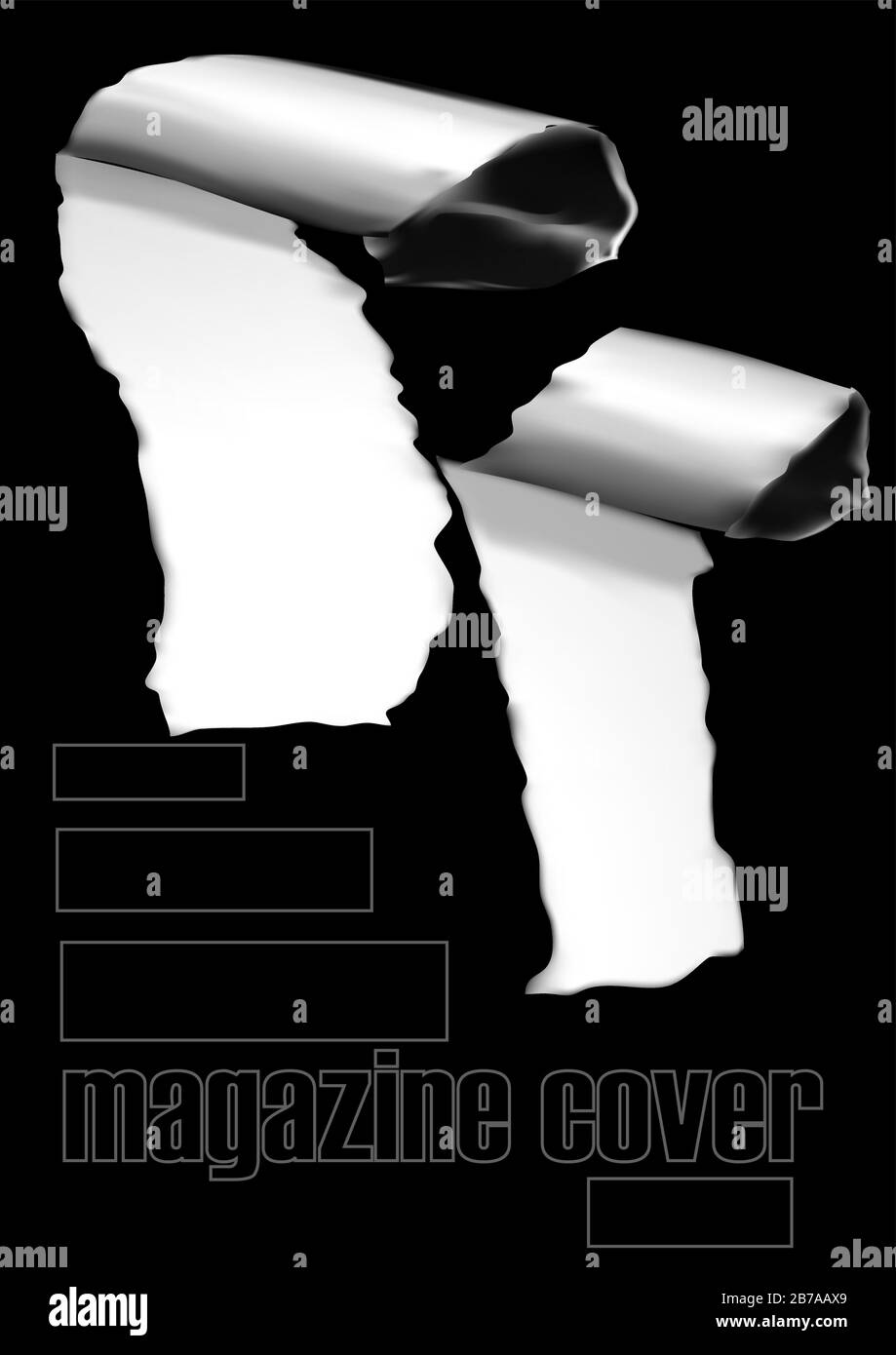 black magazine cover. vector illustration of cover design template ...